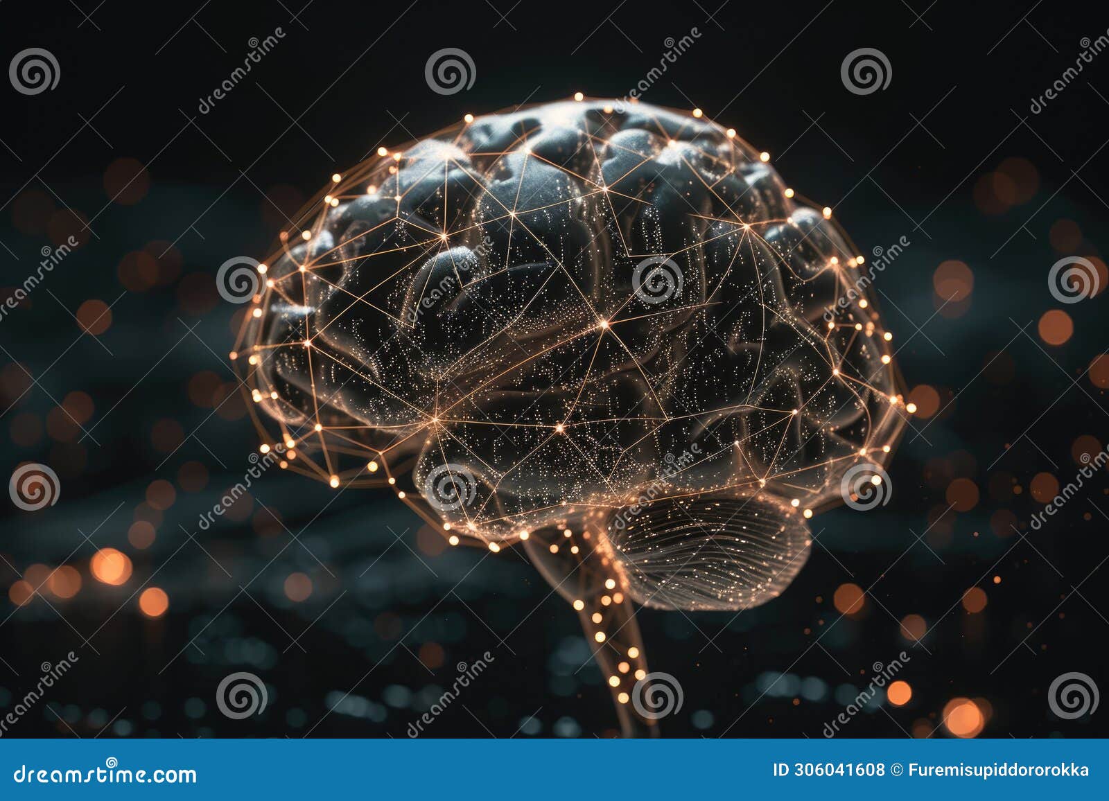 Neural Network in the Form of a Brain Stock Illustration - Illustration ...