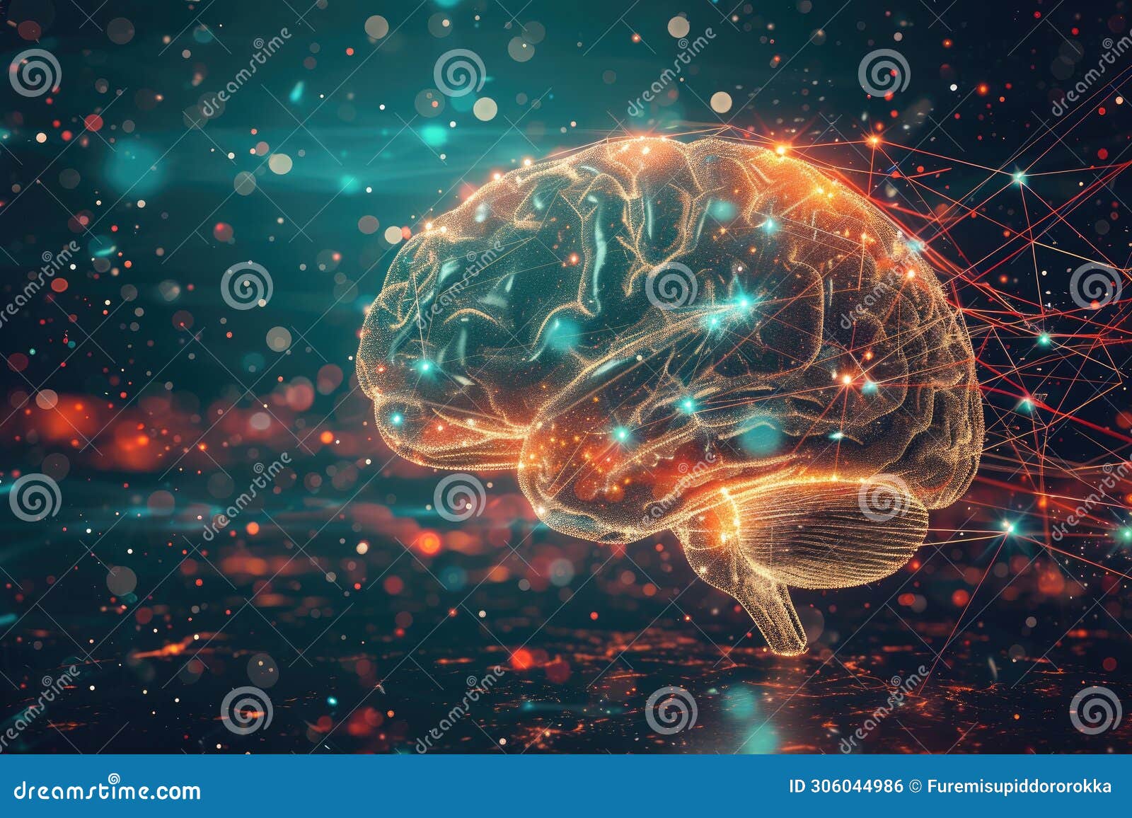 Neural Network in the Form of a Brain Stock Illustration - Illustration ...