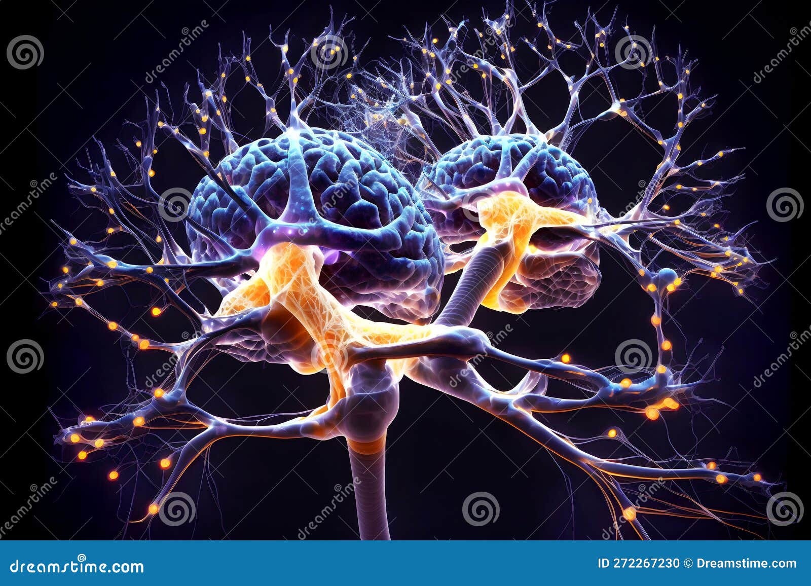 Neural Network in the Human Brain Showing the Activation of Neurons and ...