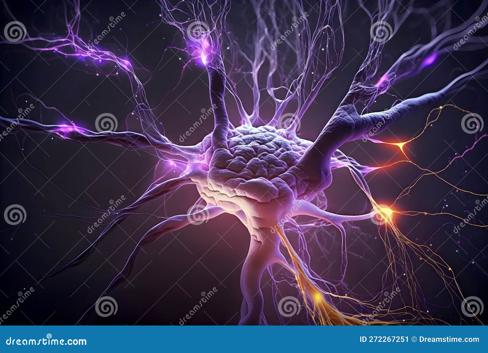 Neural Network in the Human Brain Showing the Activation of Neurons and ...