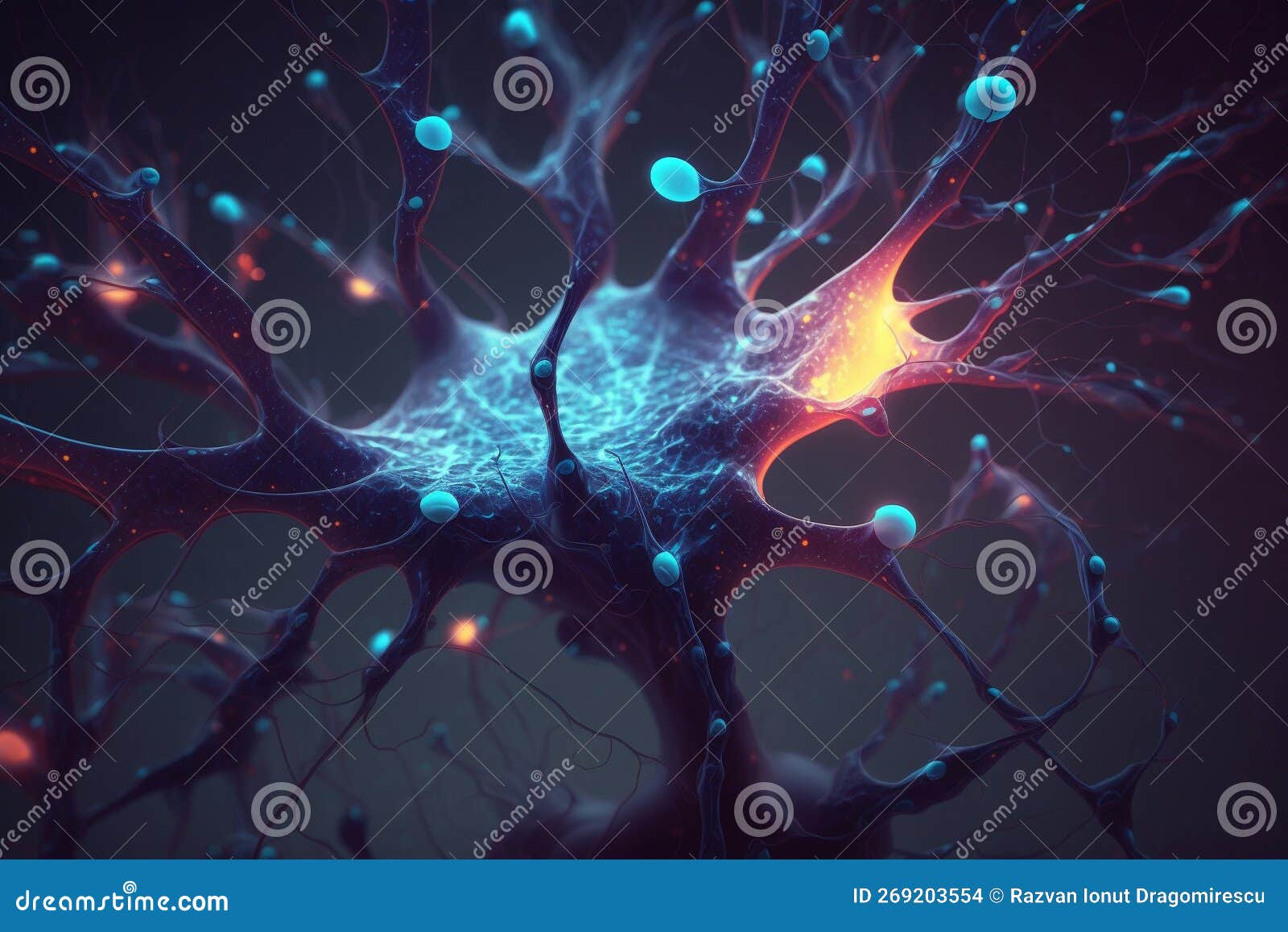 Neural Network With Glowing Bioluminescence. The Image Represents The ... Neural Network With Glowing Bioluminescence. The Image Represents The ...