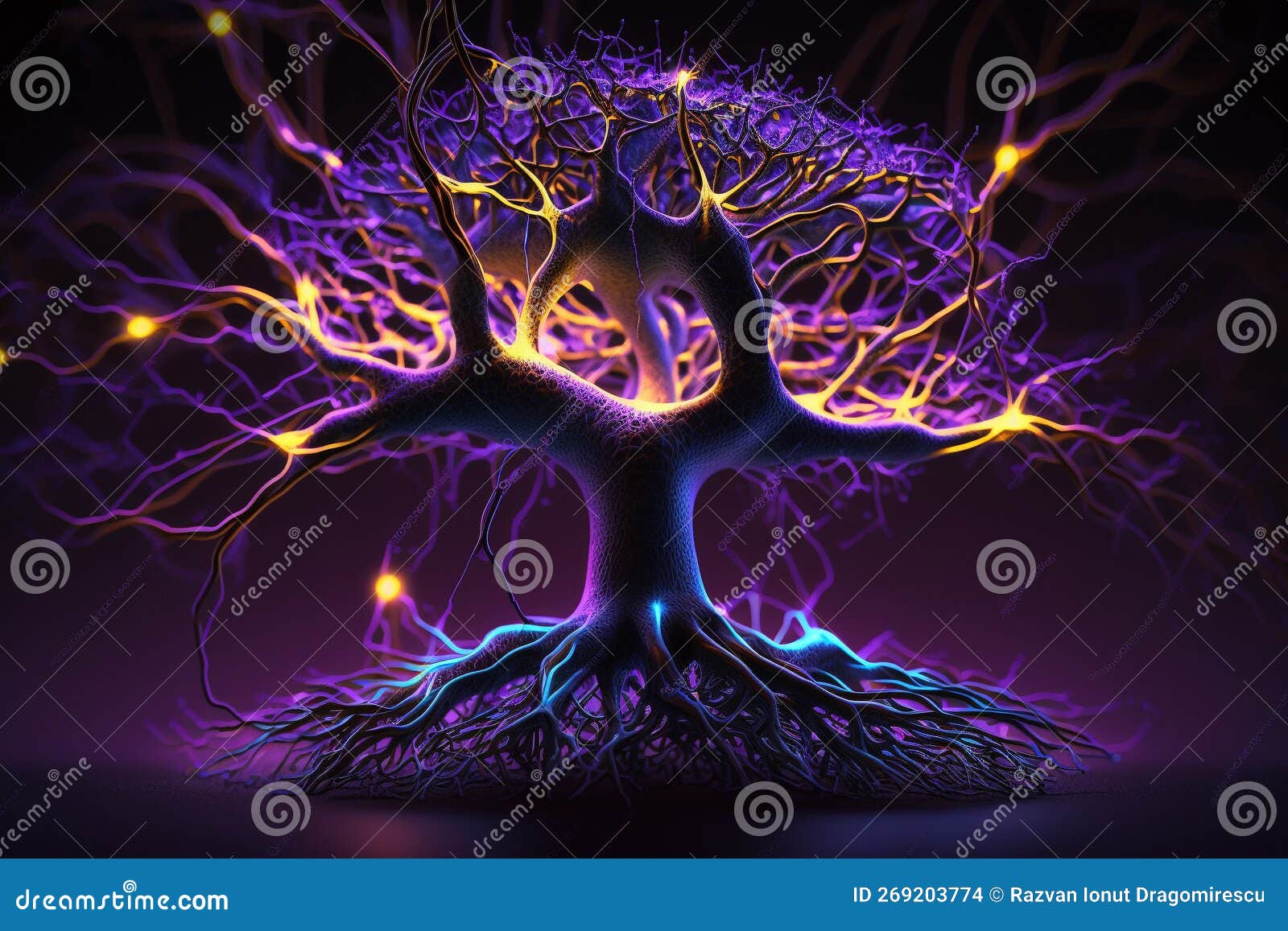 Neural Network With Glowing Bioluminescence. The Image Represents The ... Neural Network With Glowing Bioluminescence. The Image Represents The ...