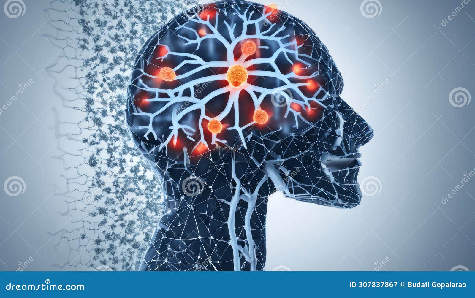 Neural Network with Glowing Nodes, Illustrating Artificial Intelligence ...