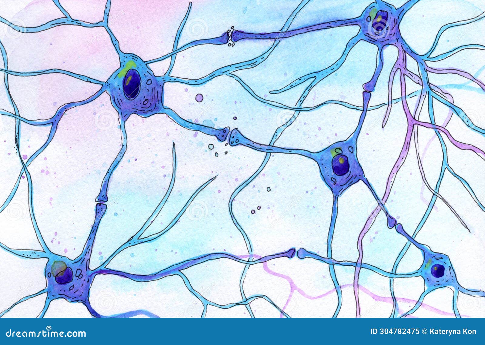 Neural Network, Hand Drawn Illustration Stock Illustration ...