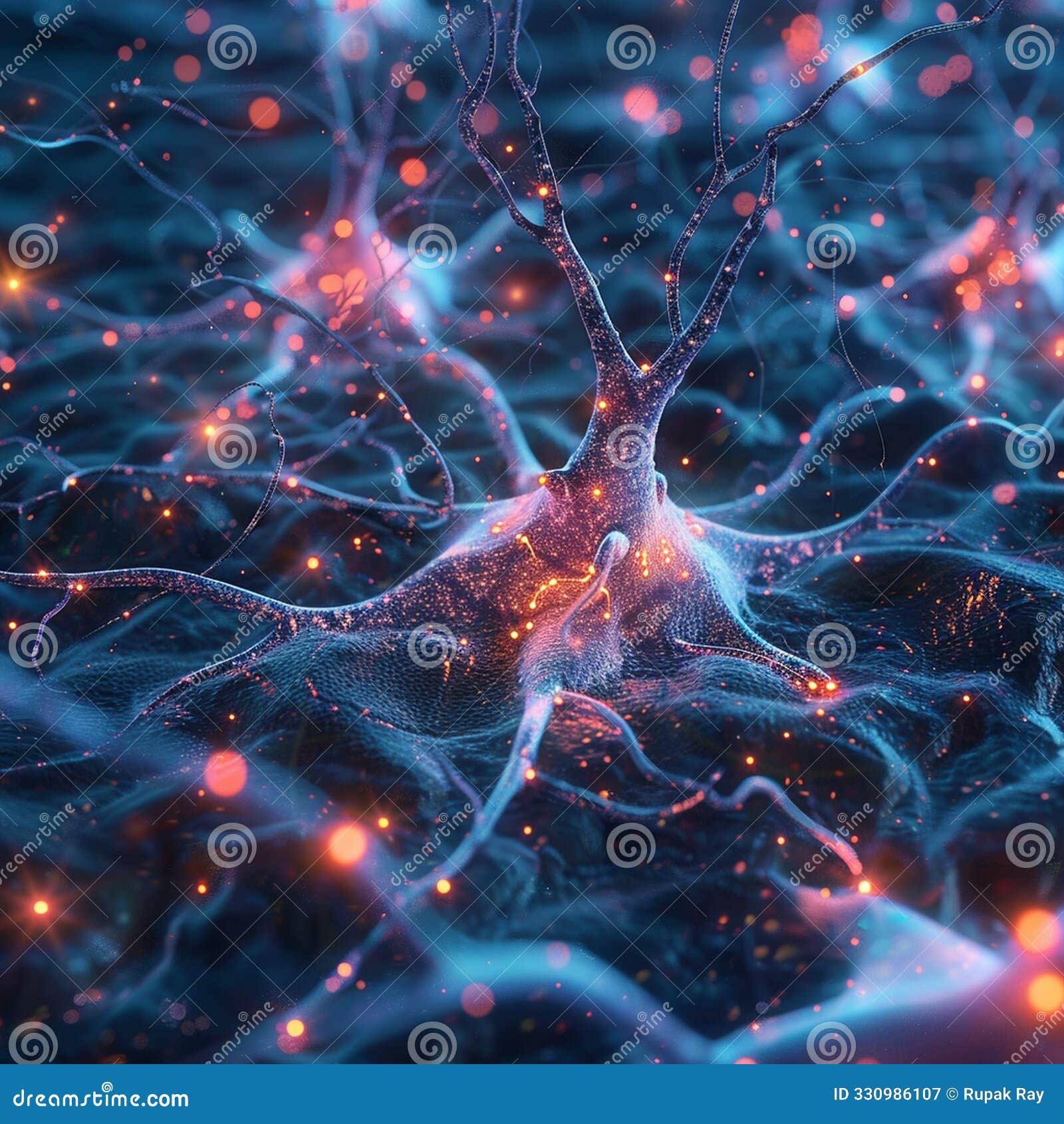 Neural Network Highlighted in Neuro Illustration Stock Image - Image of ...