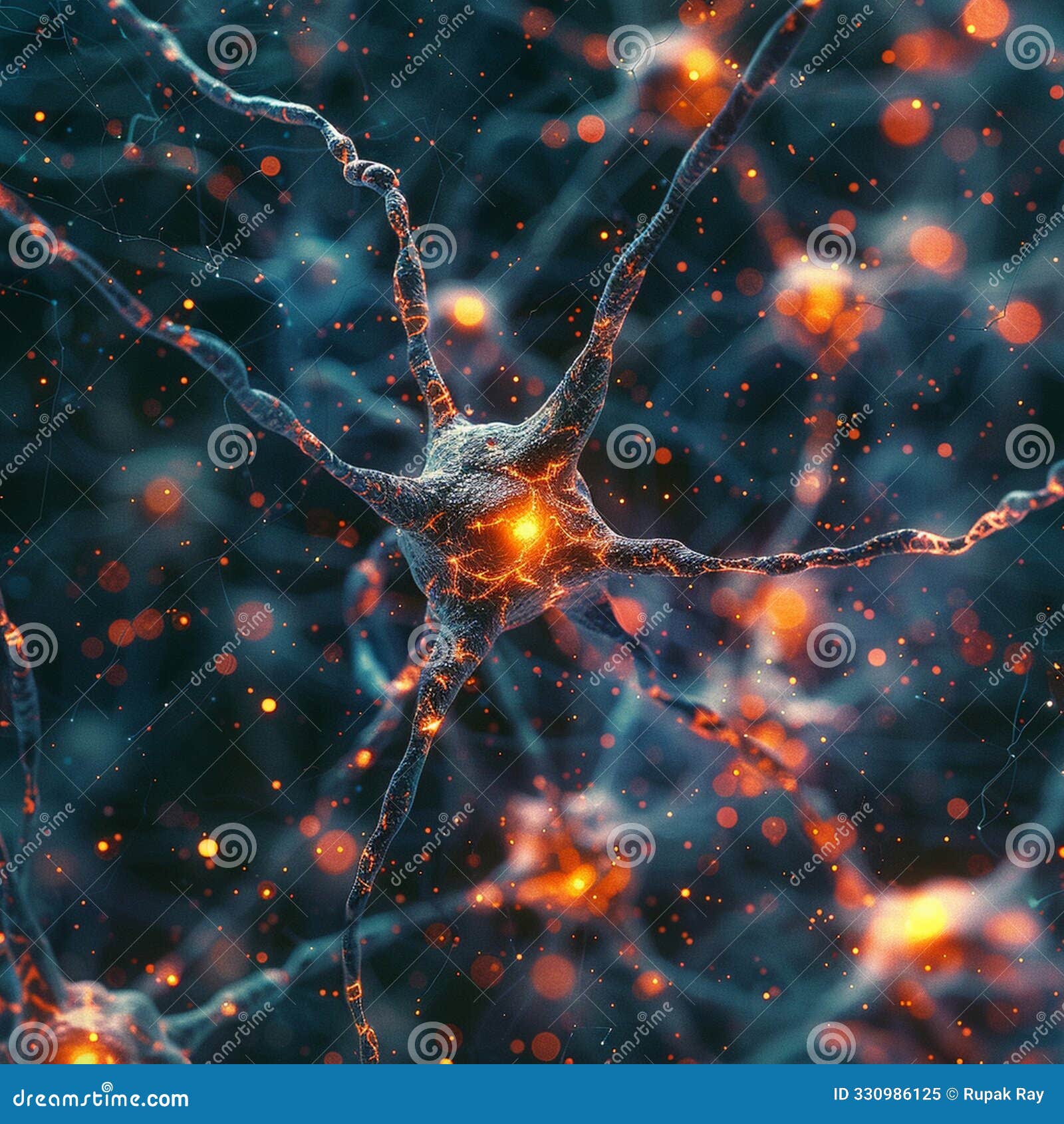 Neural Network Highlighted in Neuro Illustration Stock Illustration ...