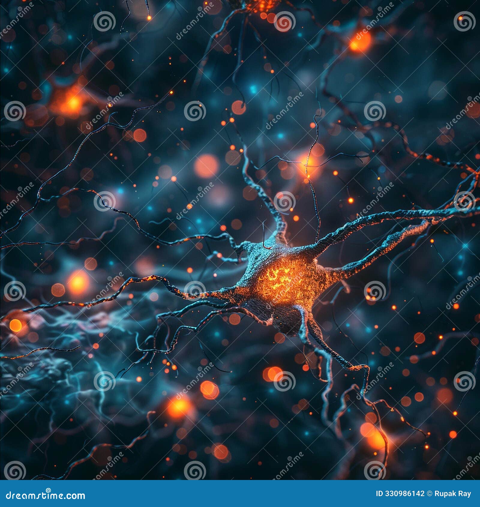 Neural Network Highlighted in Neuro Illustration Stock Illustration ...