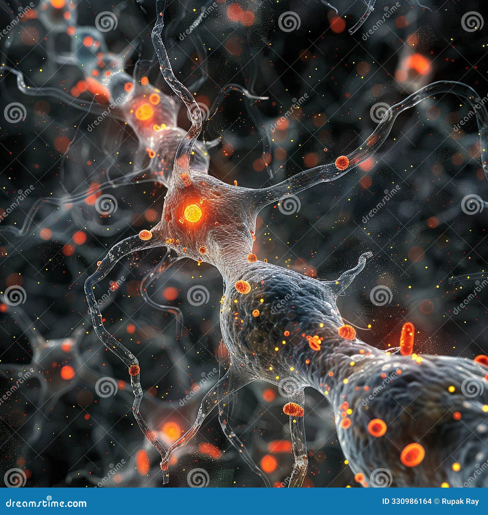 Neural Network Highlighted in Neuro Illustration Stock Photo - Image of ...