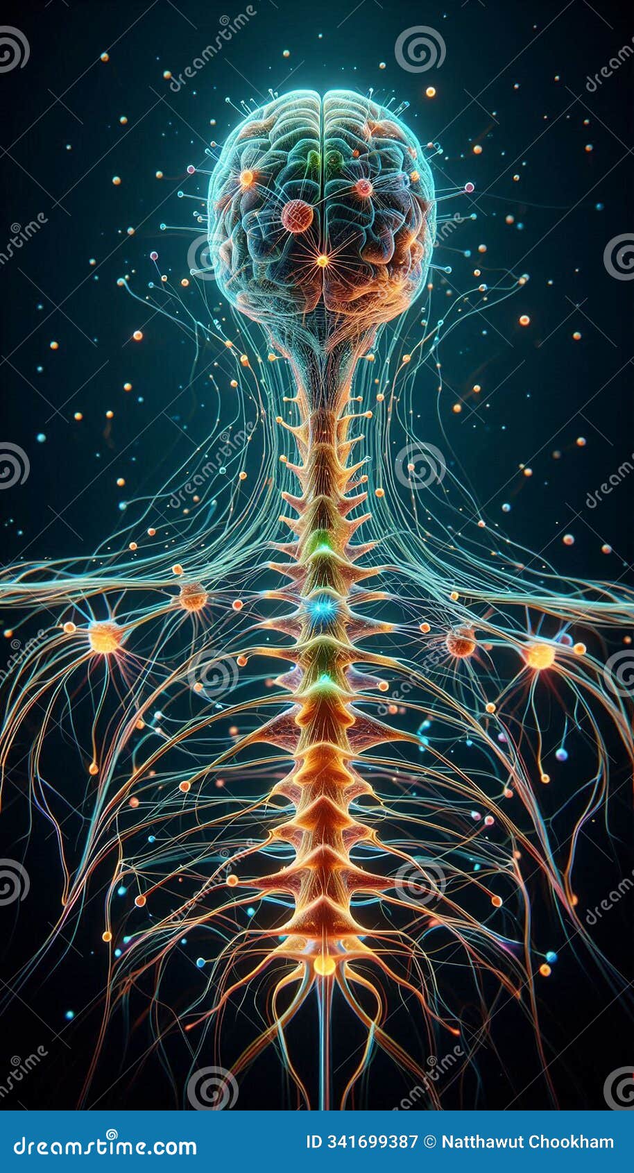 Neural Network of Human Anatomy Visualization Stock Illustration ...