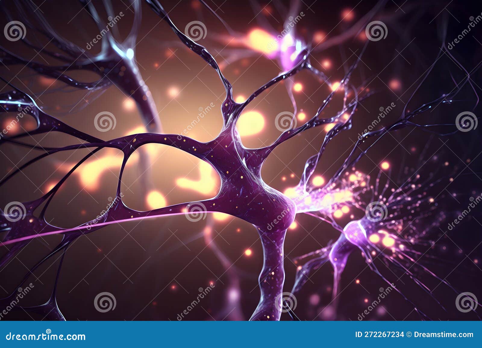 Neural Network In The Human Brain Showing Activation Of Neurons And