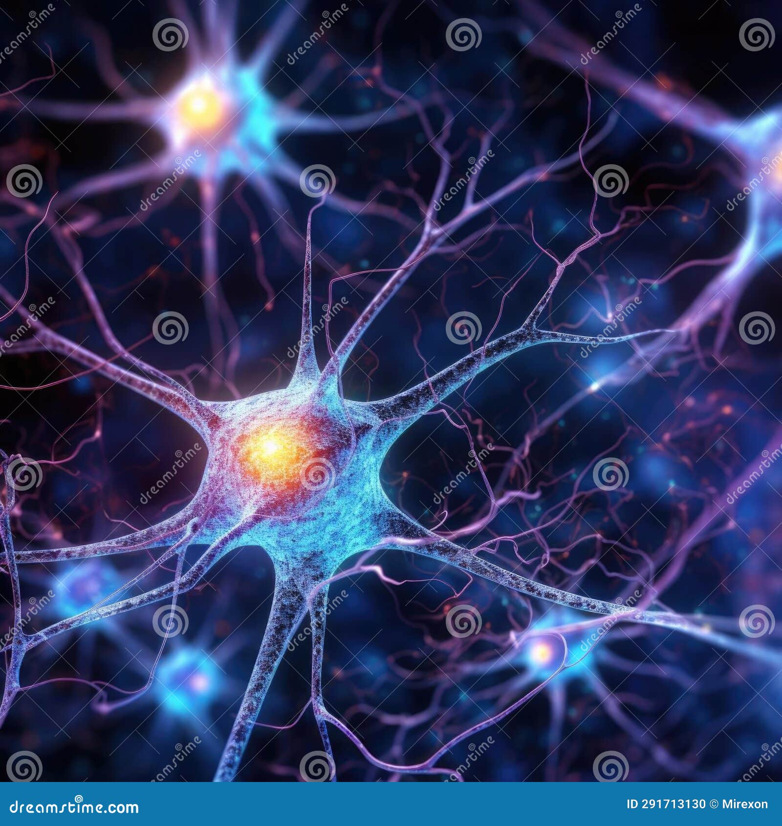 Neural Network. Human Nervous System Background with Copy Space Stock ...