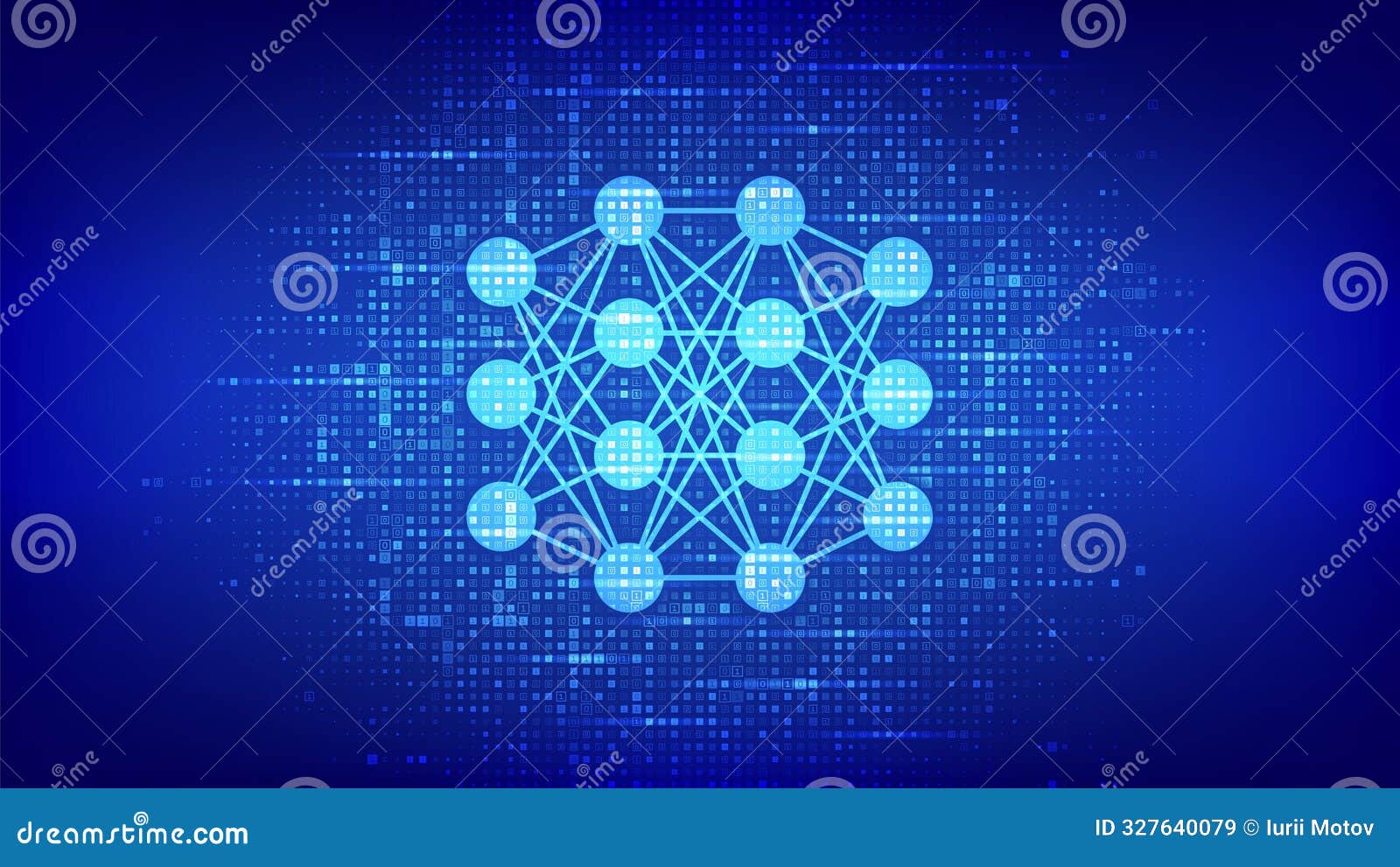 Neural Network Icon Made with Binary Code. AI. Artificial Intelligence ...