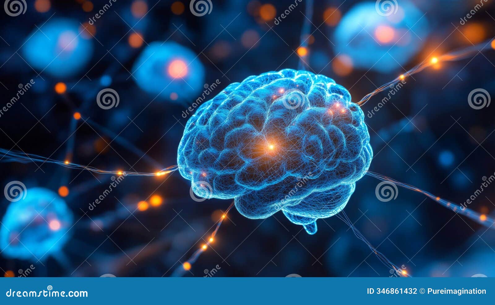 Neural Network Illustrating Brain Connectivity and Function Stock ...