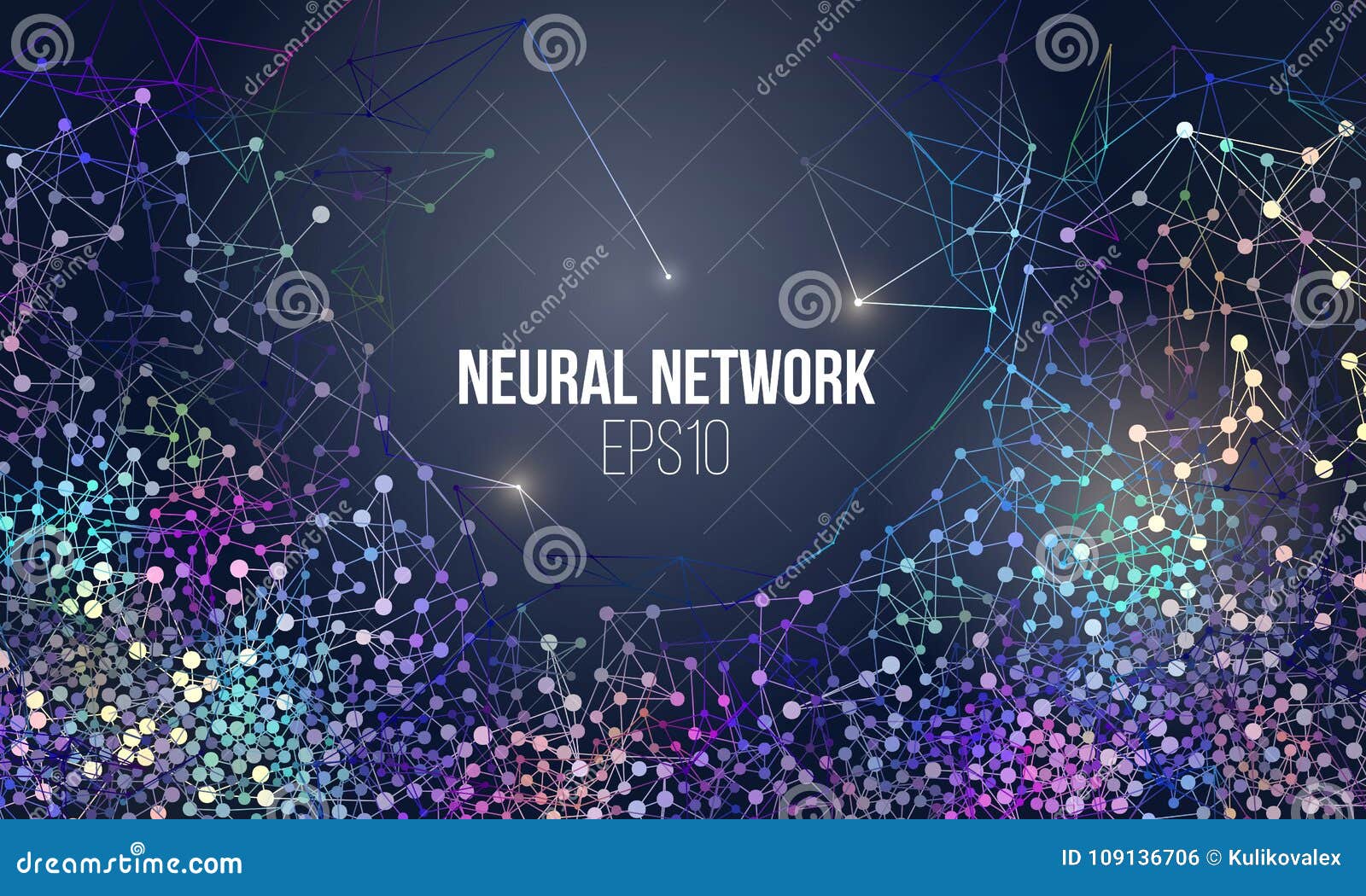Neural Network Illustration. Abstract Machine Learning Process Stock ...