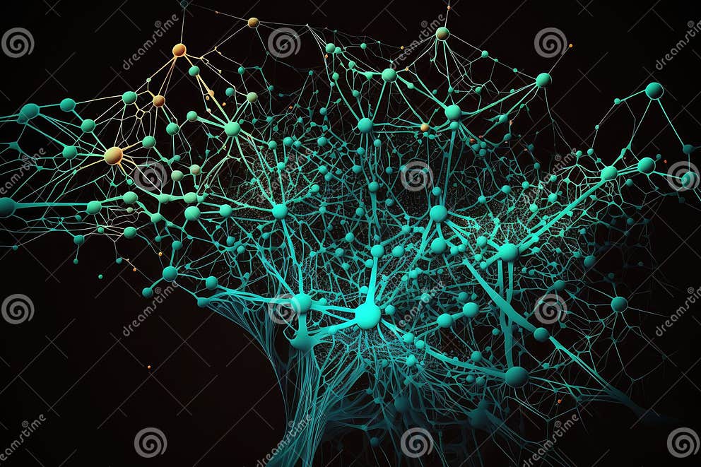 Neural Network, with Its Nodes and Connections Visible, Processing Complex Data Stock ...