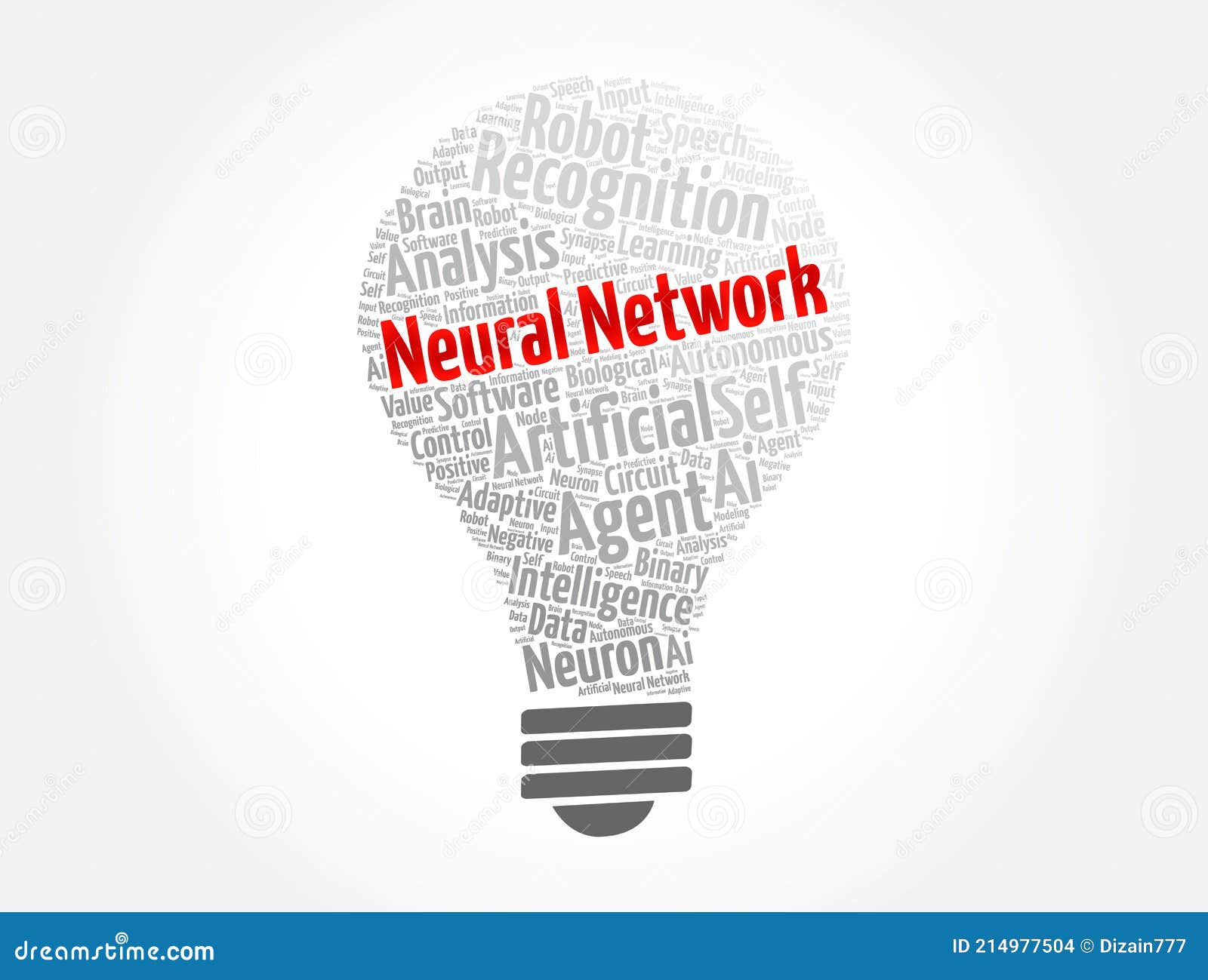 Neural Network Light Bulb Word Cloud Collage, Technology Concept ...