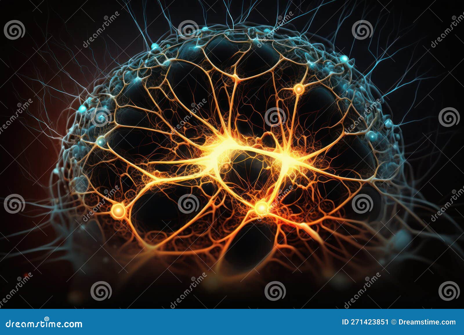 Neural Network Light Energy Design Stock Illustration - Illustration of ...
