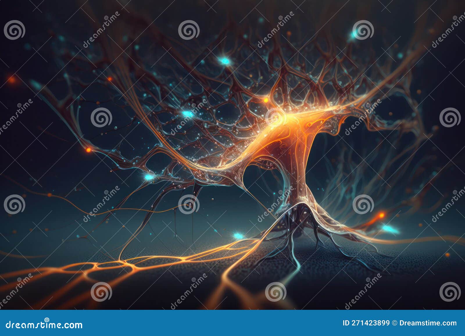 Neural Network Light Energy Design Stock Illustration - Illustration of ...