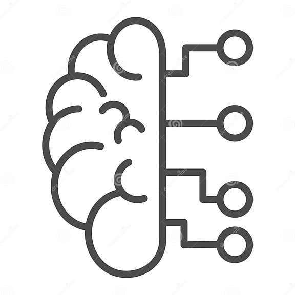 Neural Network Logo. Human Brain Emblem. Editable Stroke, Pixel Perfect ...