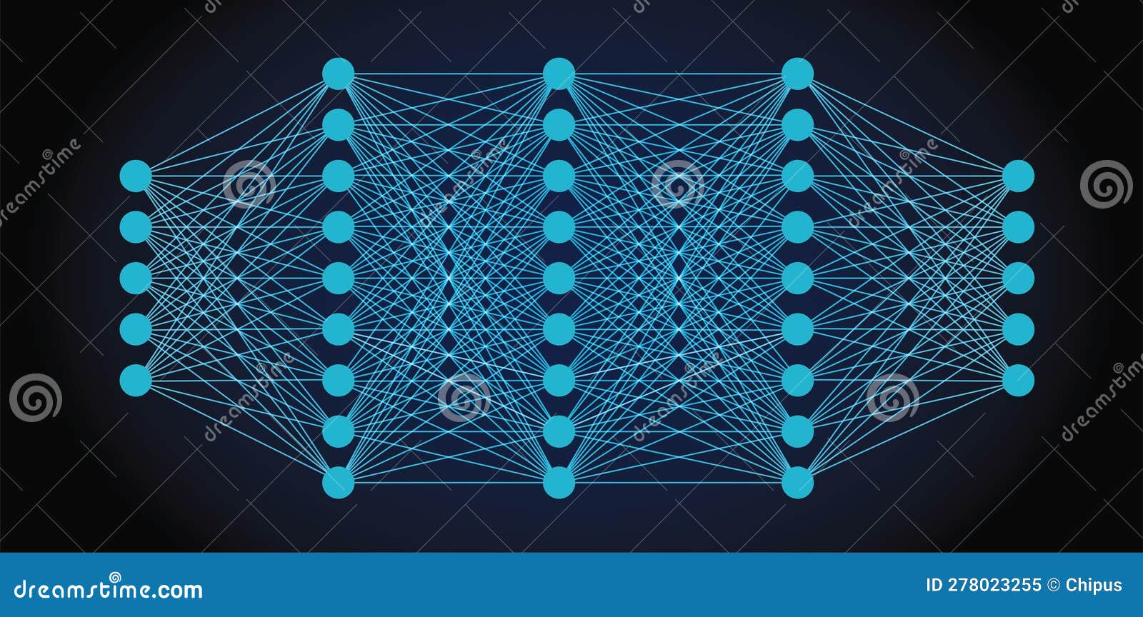 Neural Network Model. Artificial Intelligence. AI Stock Vector ...