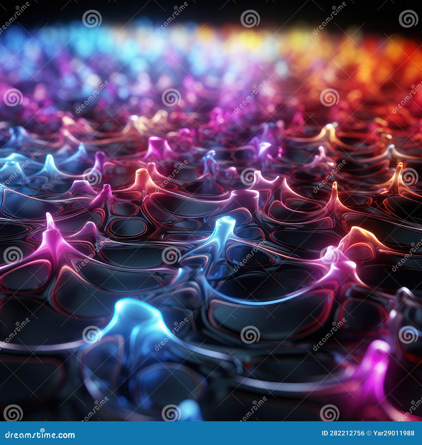 Neural Network, Neon Light, Abstract Square Background. AI Generative ...