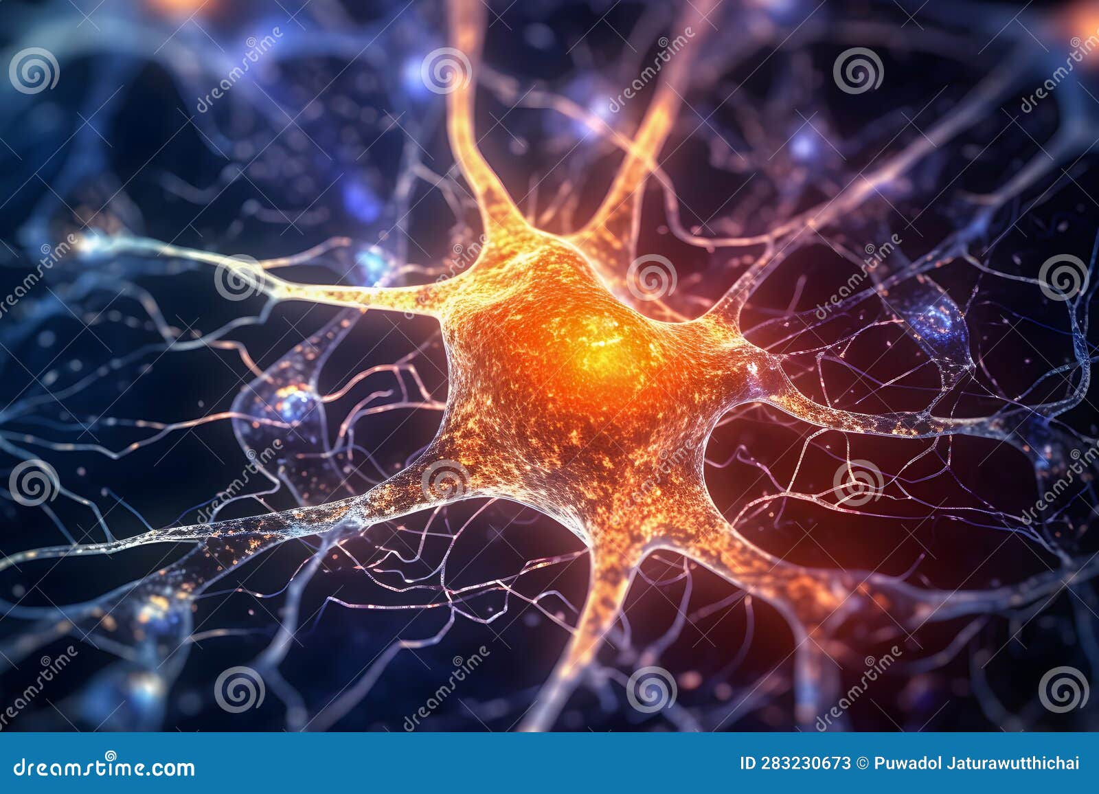 Neural Network . Neuron Cells of Human Nervous System Stock ...