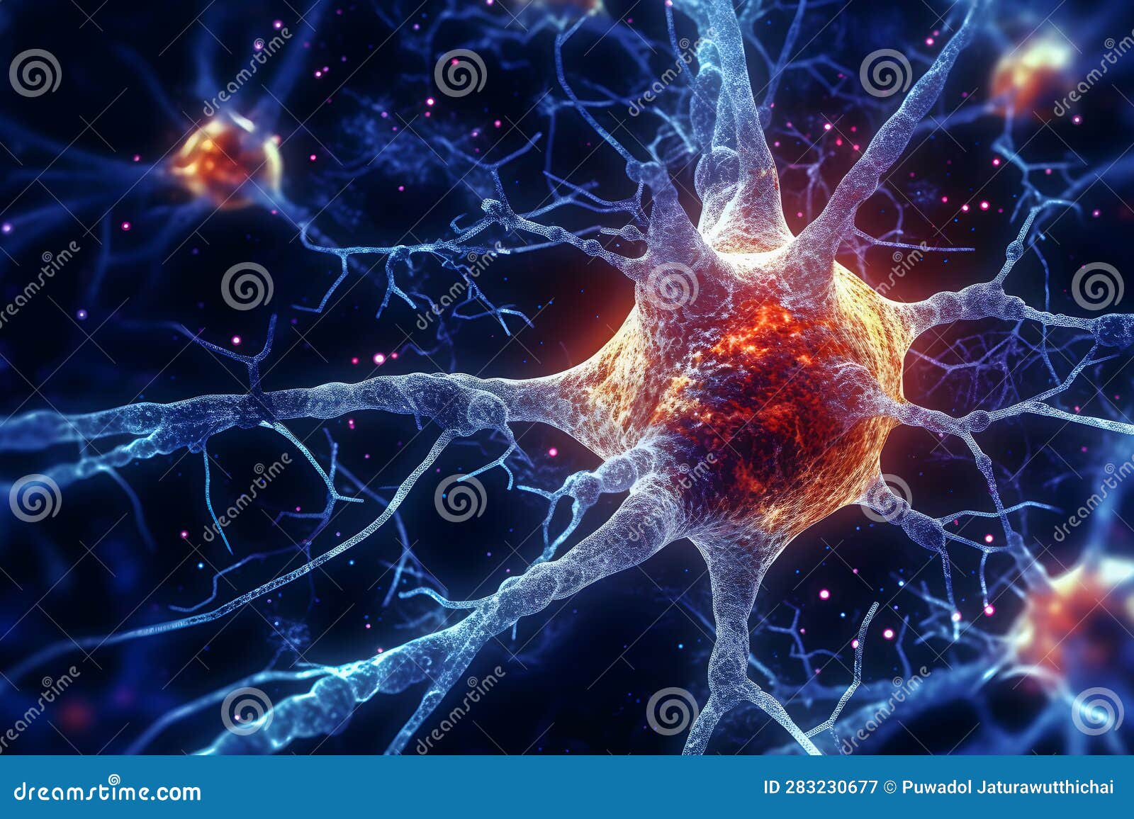 Neural Network . Neuron Cells of Human Nervous System Stock ...