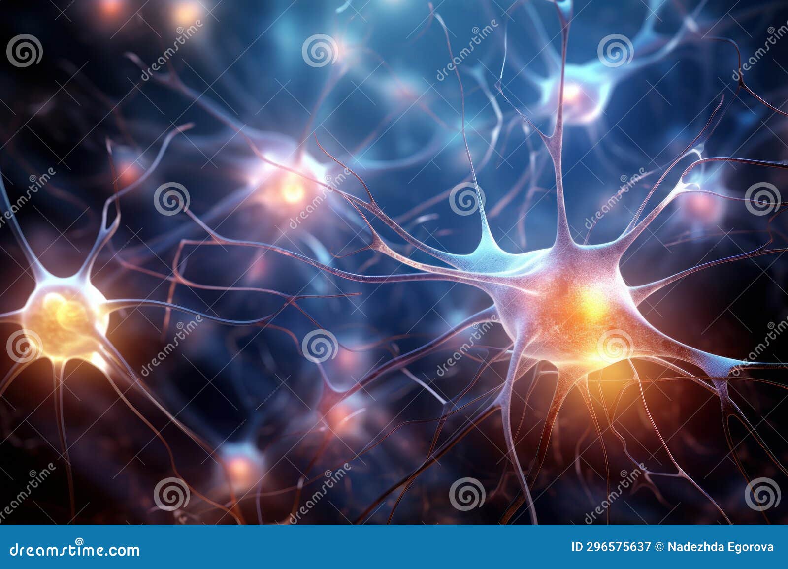 Neural Network with Neuron Connections Stock Illustration ...