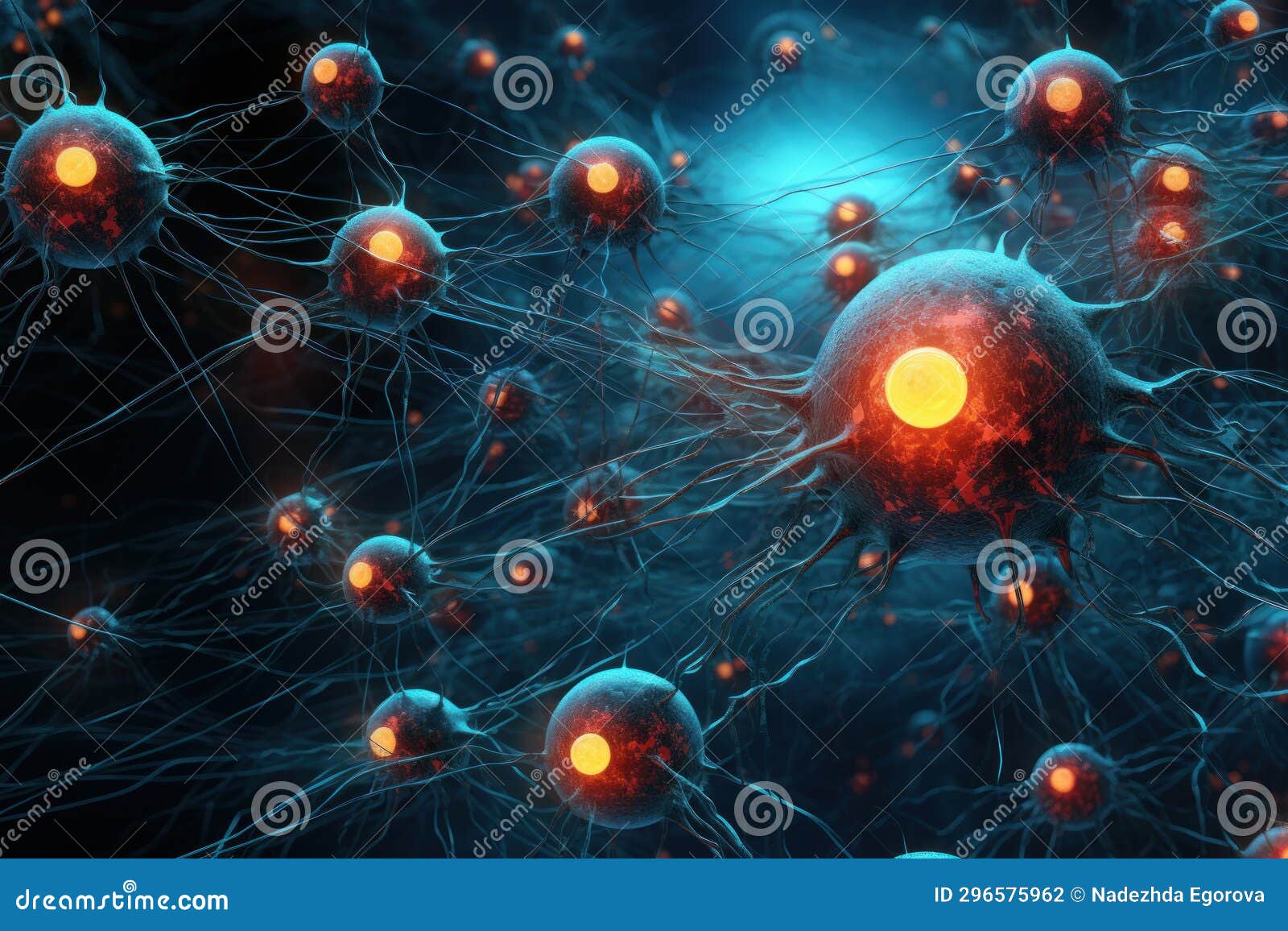 Neural Network with Neuron Connections Stock Illustration ...