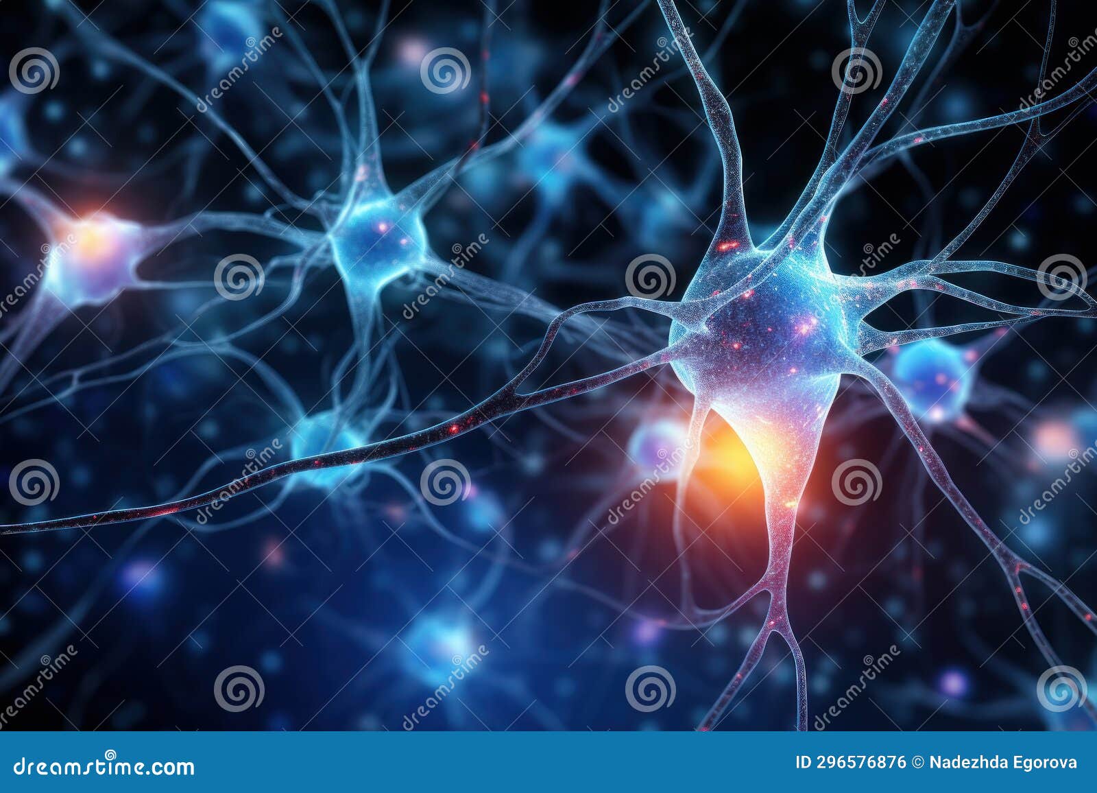 Neural Network with Neuron Connections Stock Illustration ...