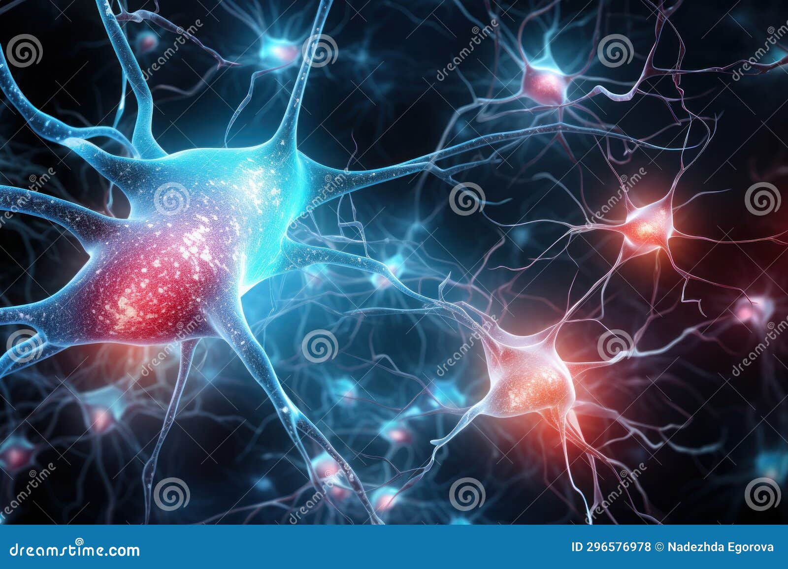Neural Network with Neuron Connections Stock Illustration ...