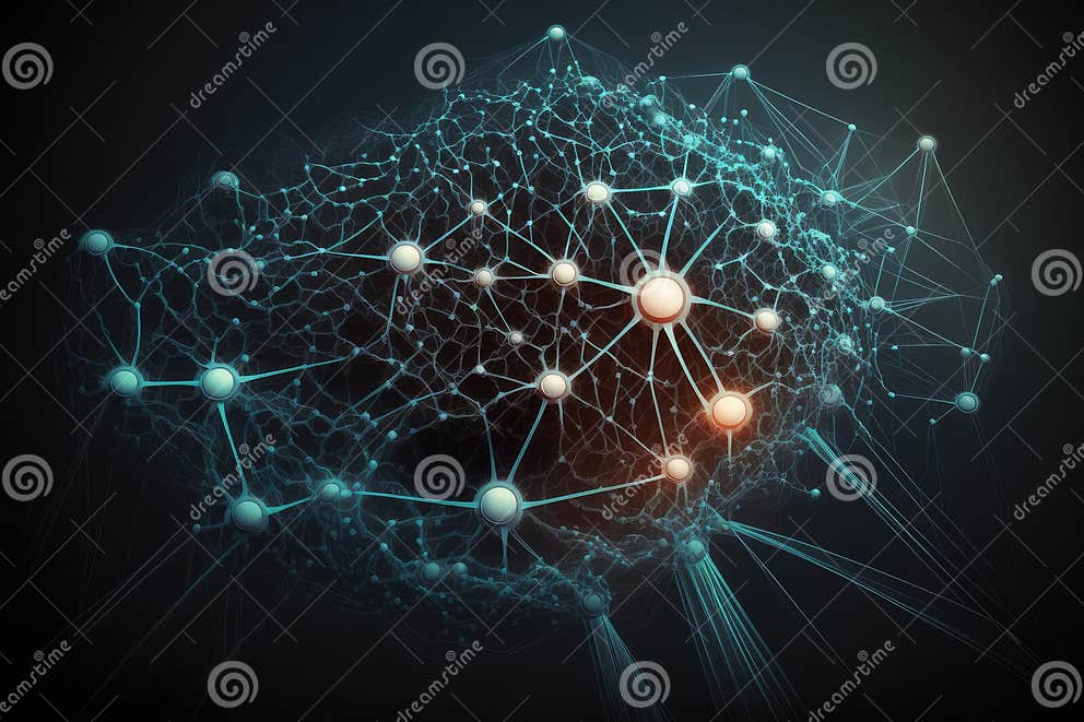 Neural Network, with Nodes and Connections Visible, Learning New Skills Stock Illustration ...