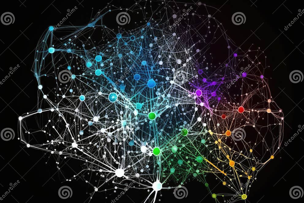 Neural Network, with Nodes and Connections Visible, Learning New Skills ...