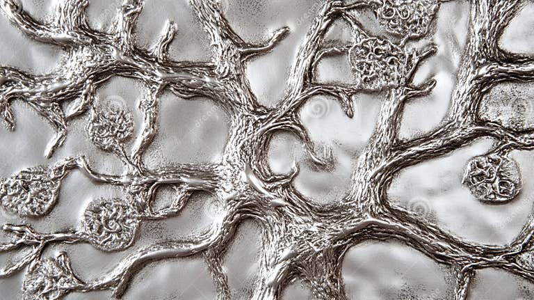 Neural Network Patterns in Brain Tissue Creating Complex Branching Structures in Silver Stock ...