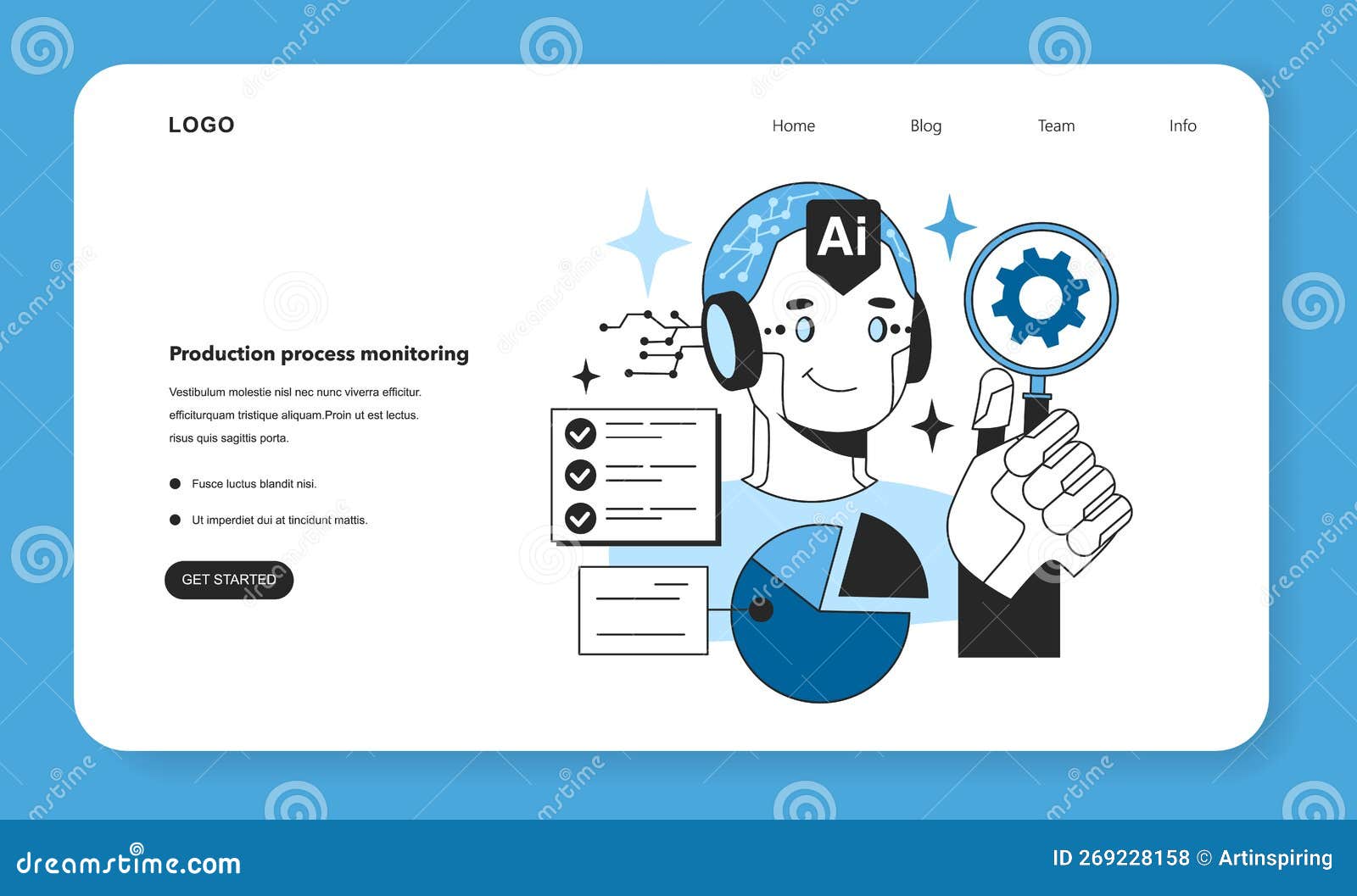 Neural Network in Production Process Monitoring. Self-learning Computing Stock Illustration ...