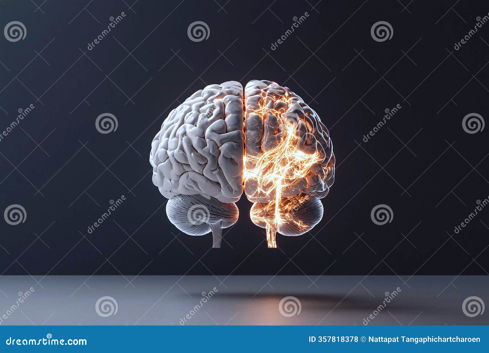 Neural Network Shaped Like a Brain, Half Glowing with Ethics, Half ...