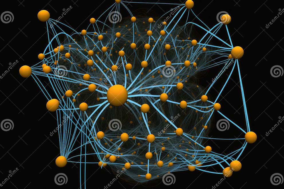 Neural Network Simulation, Showing the Complex Interactions and ...