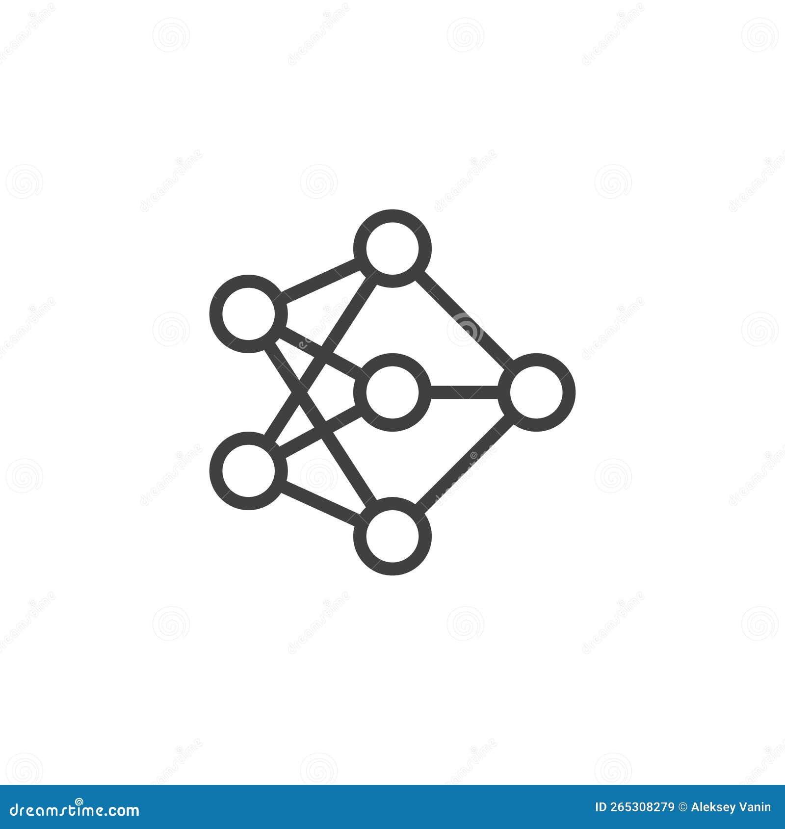 Neural Network Structure Line Icon Stock Vector - Illustration of tech ...