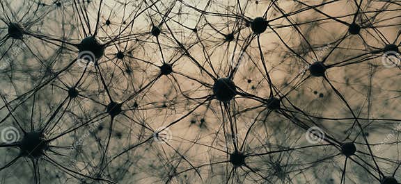 Neural Network Structure Visualization, Intricate Web of Neurons and Synapses, Abstract ...