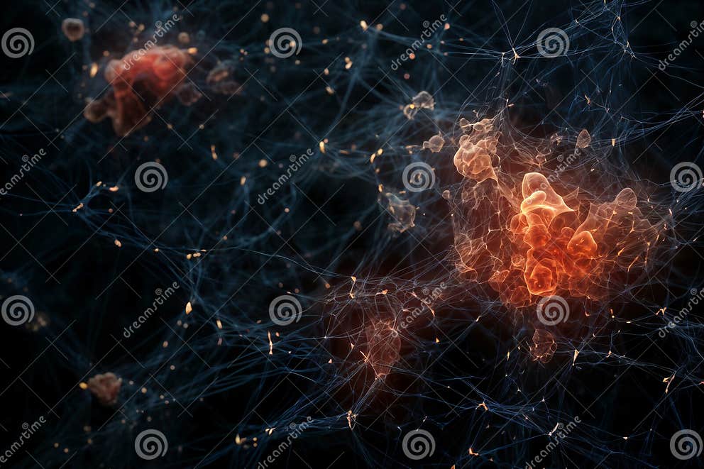 Neural Network Synapse Concept. Generative AI Illustration Stock Illustration - Illustration of ...