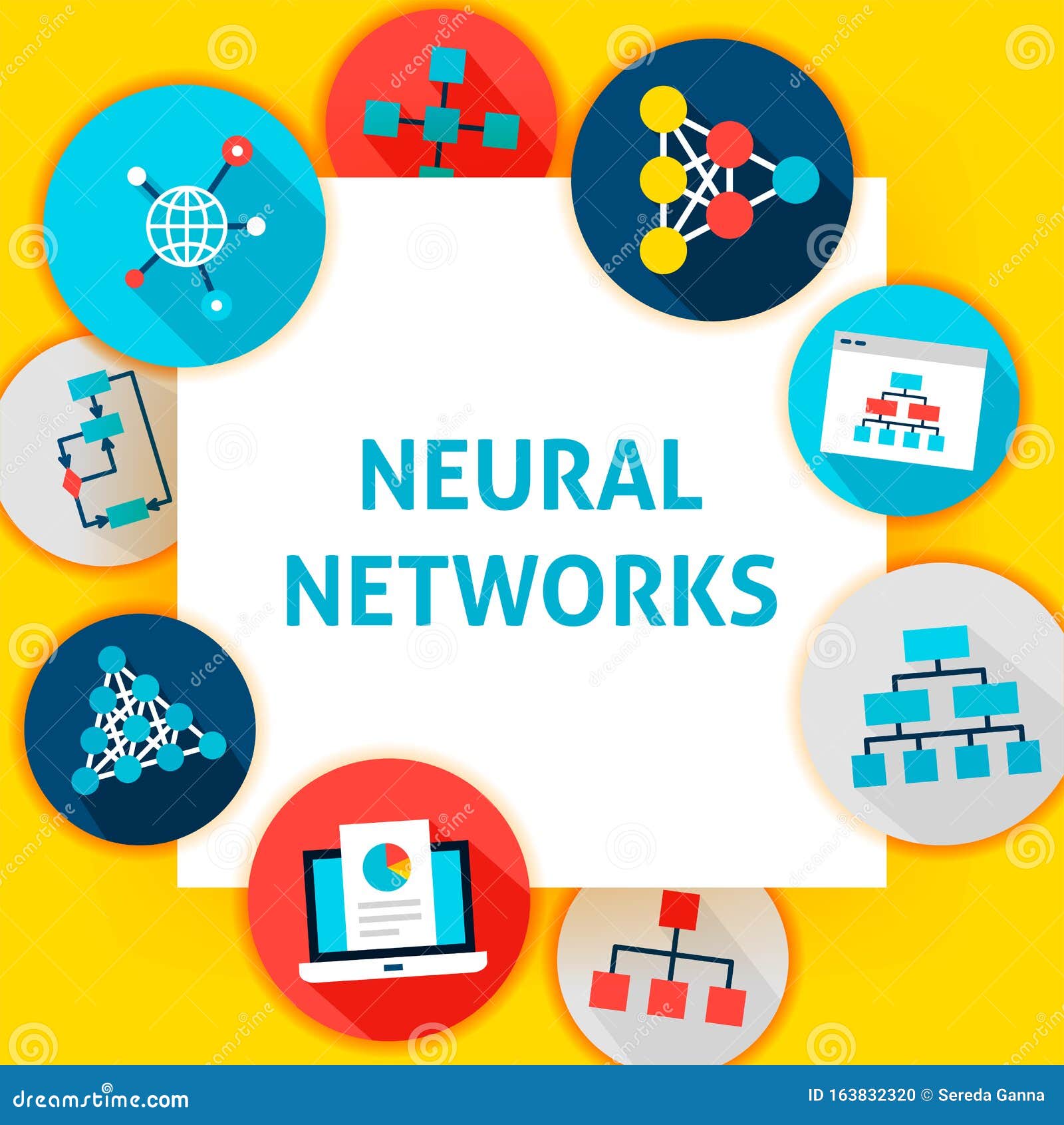 Neural Network Template stock vector. Illustration of infographic ...