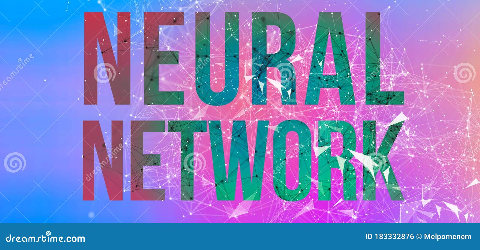 Neural Network Theme with Abstract Network Lines Stock Illustration ...