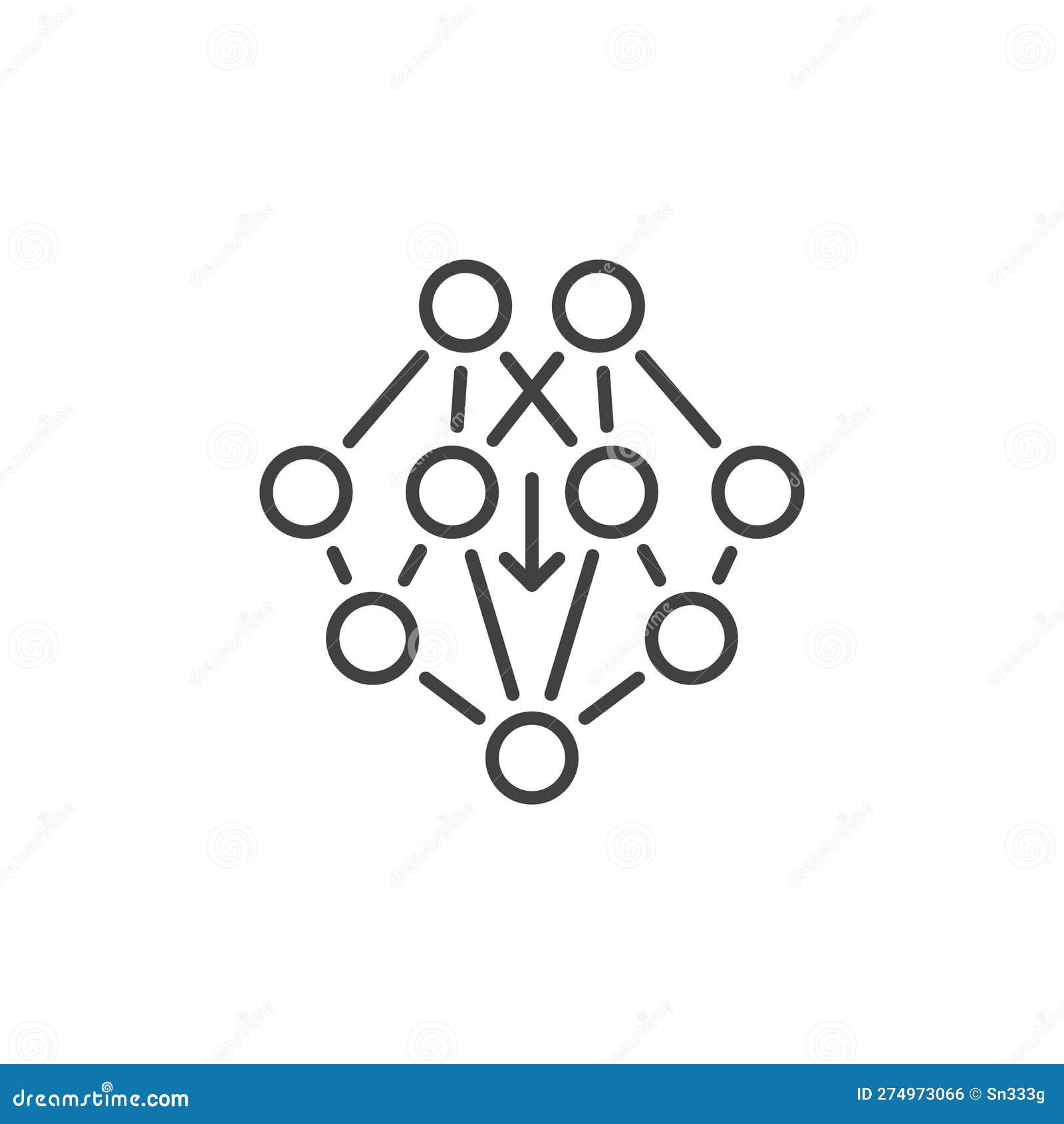 Neural Network Vector Concept Minimal Line Icon or Symbol Stock ...