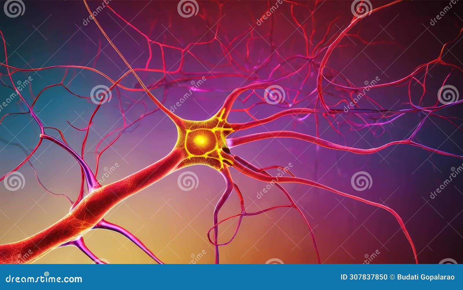 Neural Network in Vibrant Colors, Symbolizing Connectivity and ...