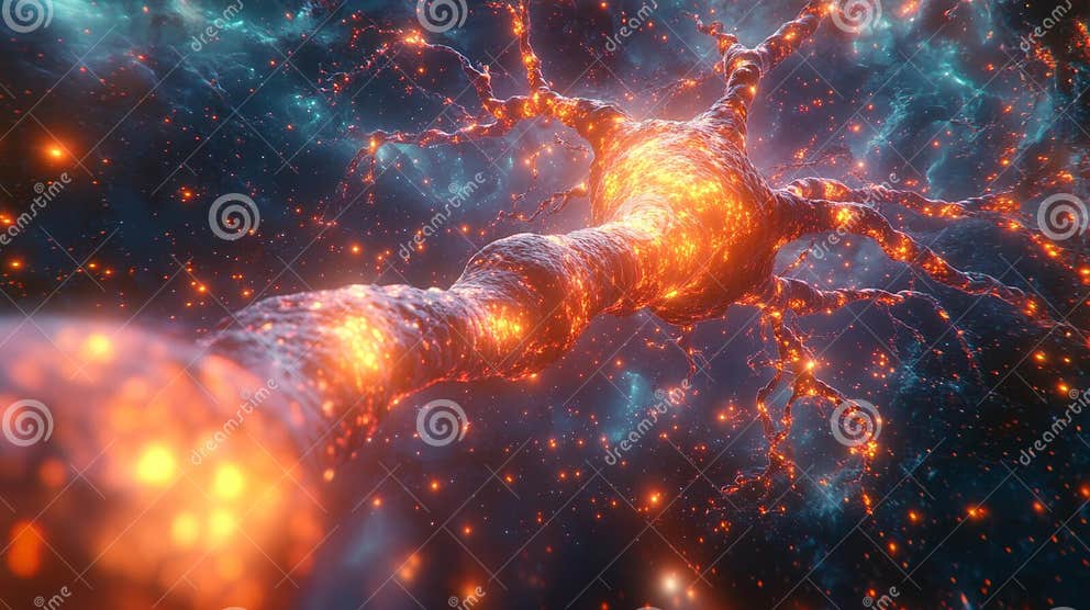 Neural Network Visualization of Synapses and Neurons Generative AI Stock Illustration ...