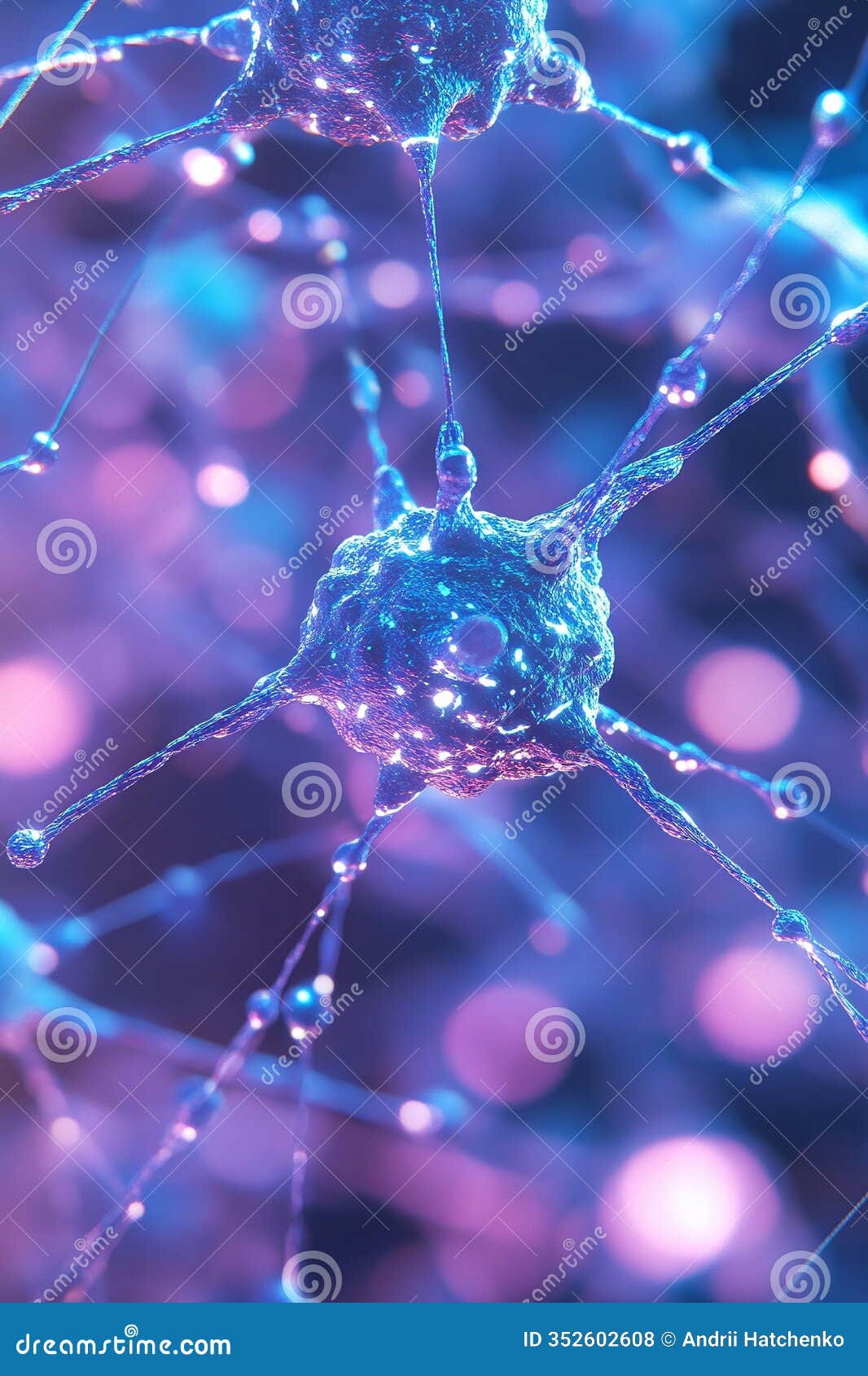 Neural Network Web with AI Elements Stock Illustration - Illustration ...