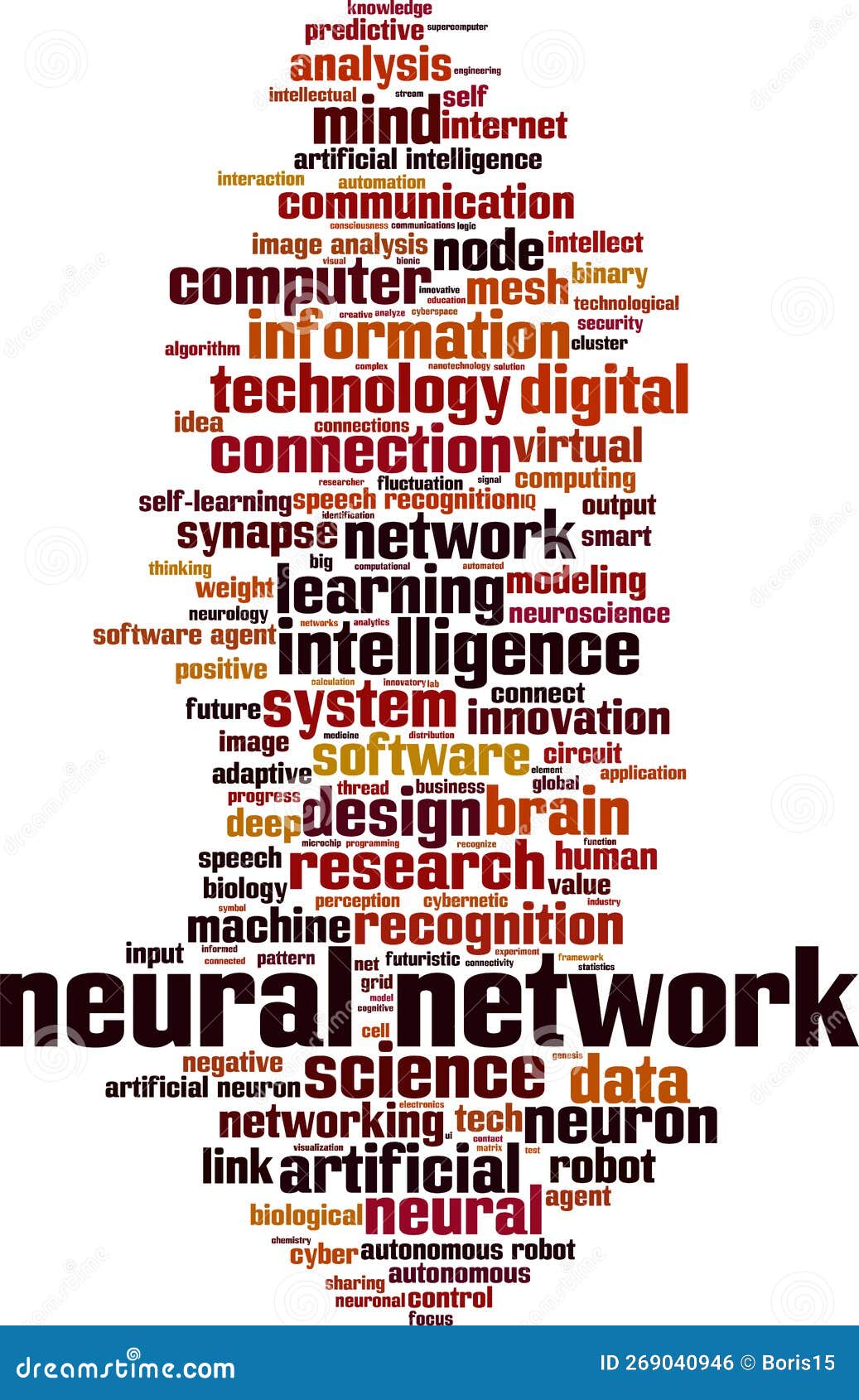 Neural network word cloud stock vector. Illustration of selflearning ...