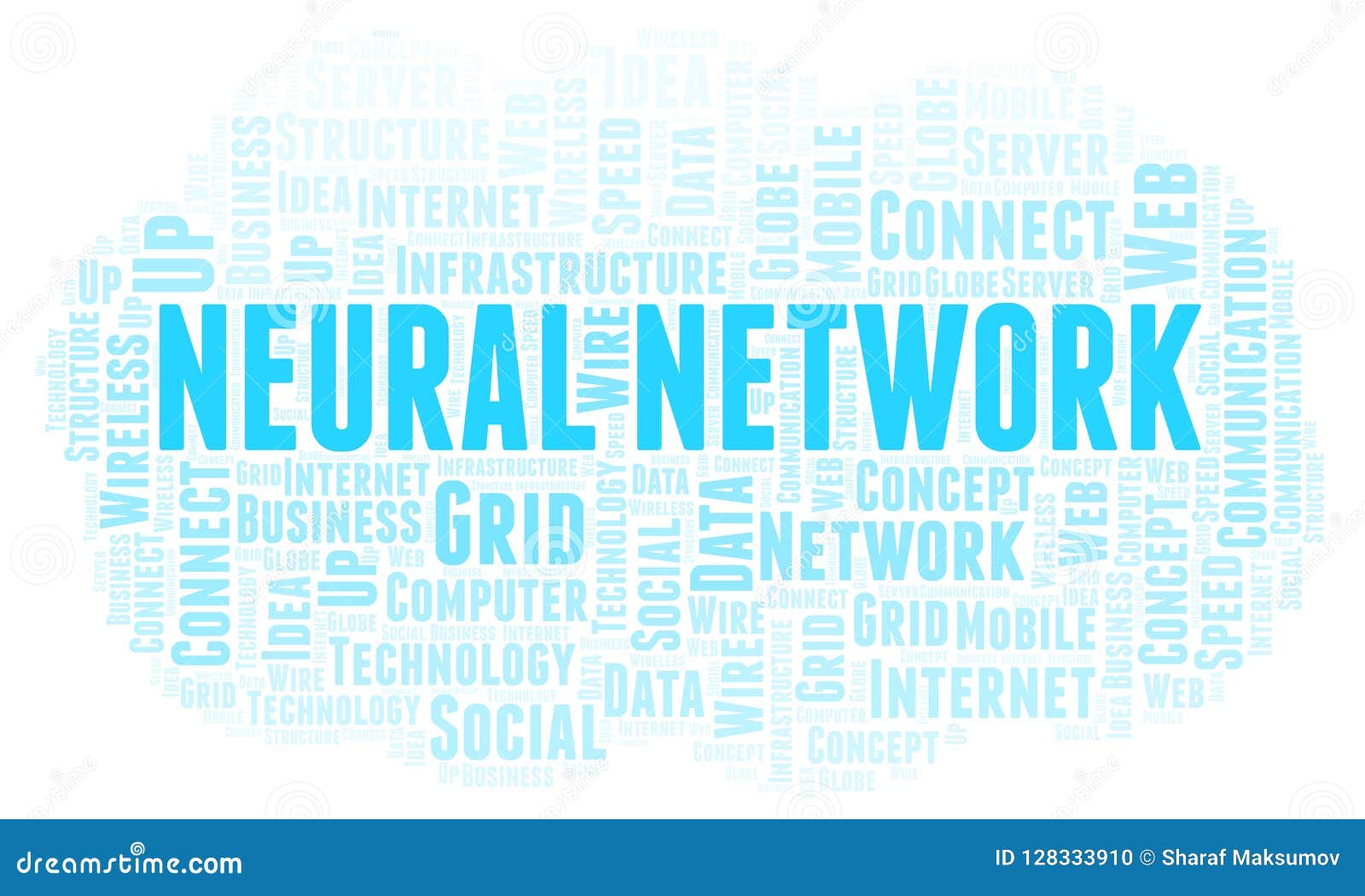 Neural Network word cloud. stock illustration. Illustration of social ...