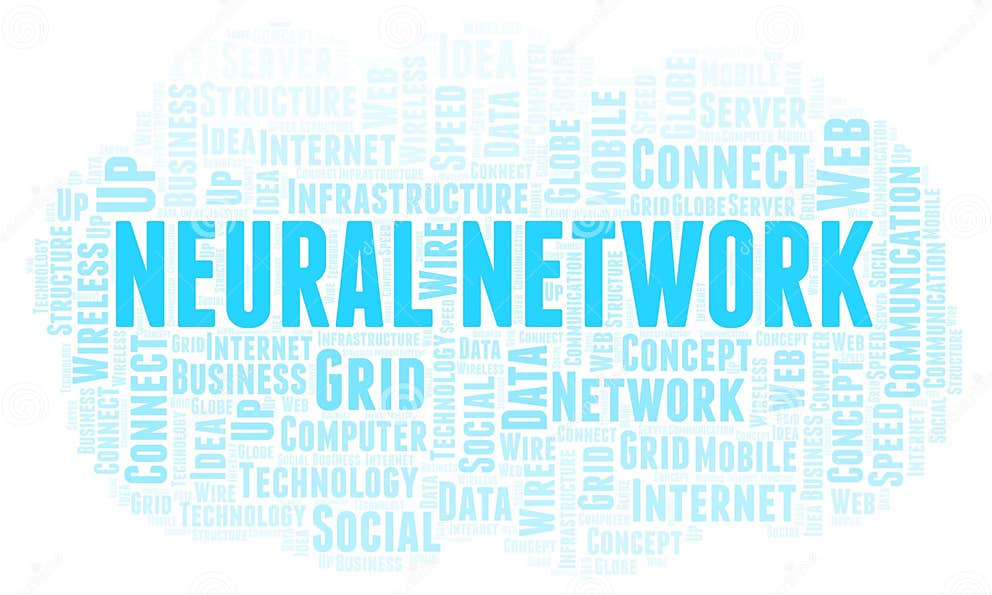 Neural Network word cloud. stock illustration. Illustration of social ...