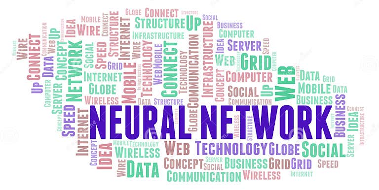 Neural Network word cloud. stock illustration. Illustration of concept ...